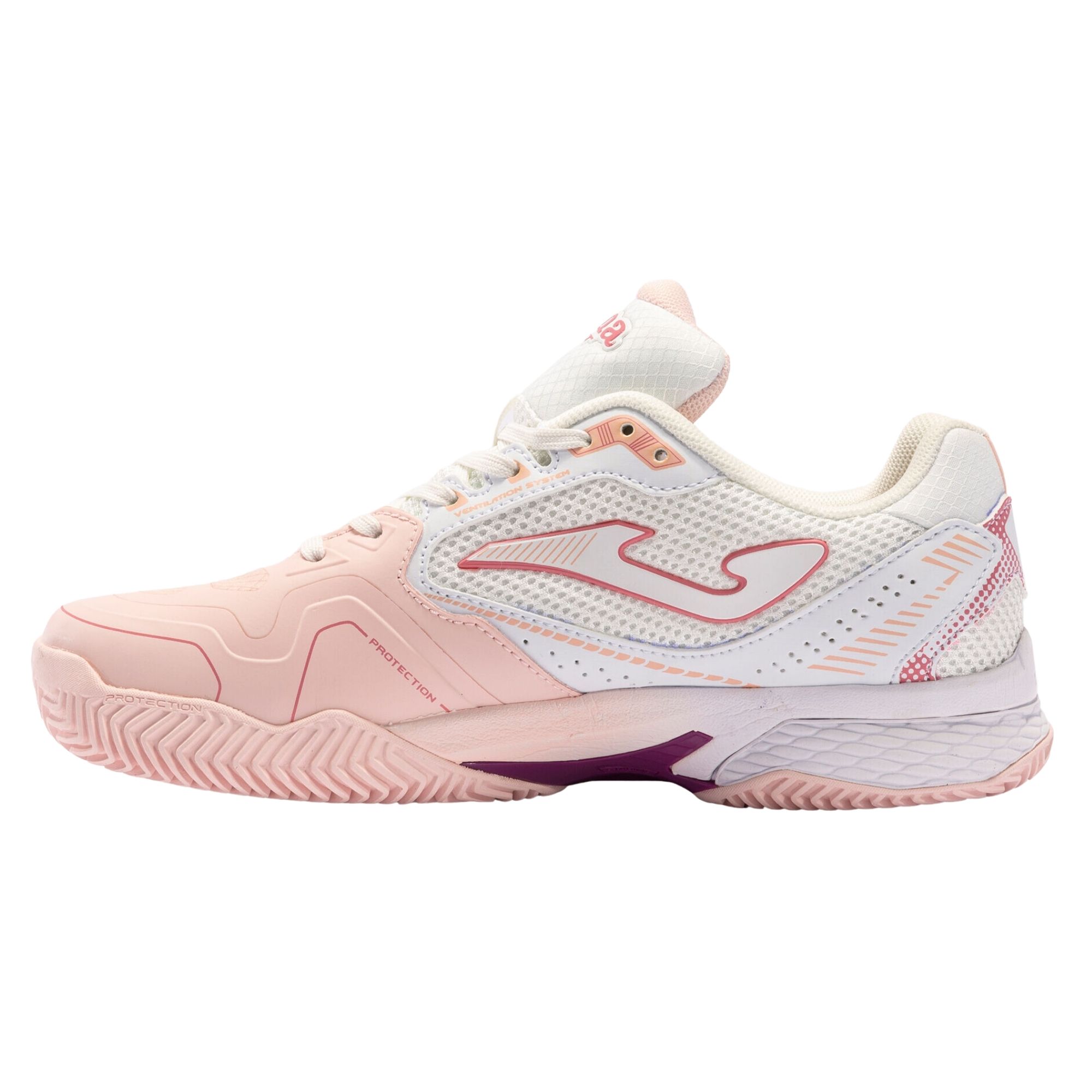 Tênis Joma Set Lady Saibro Clay Feminino - Branco/Rosa - Bayard Esportes