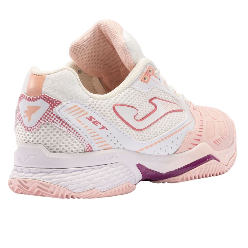 Tênis Joma Set Lady Saibro Clay Feminino - Branco/Rosa - Bayard Esportes