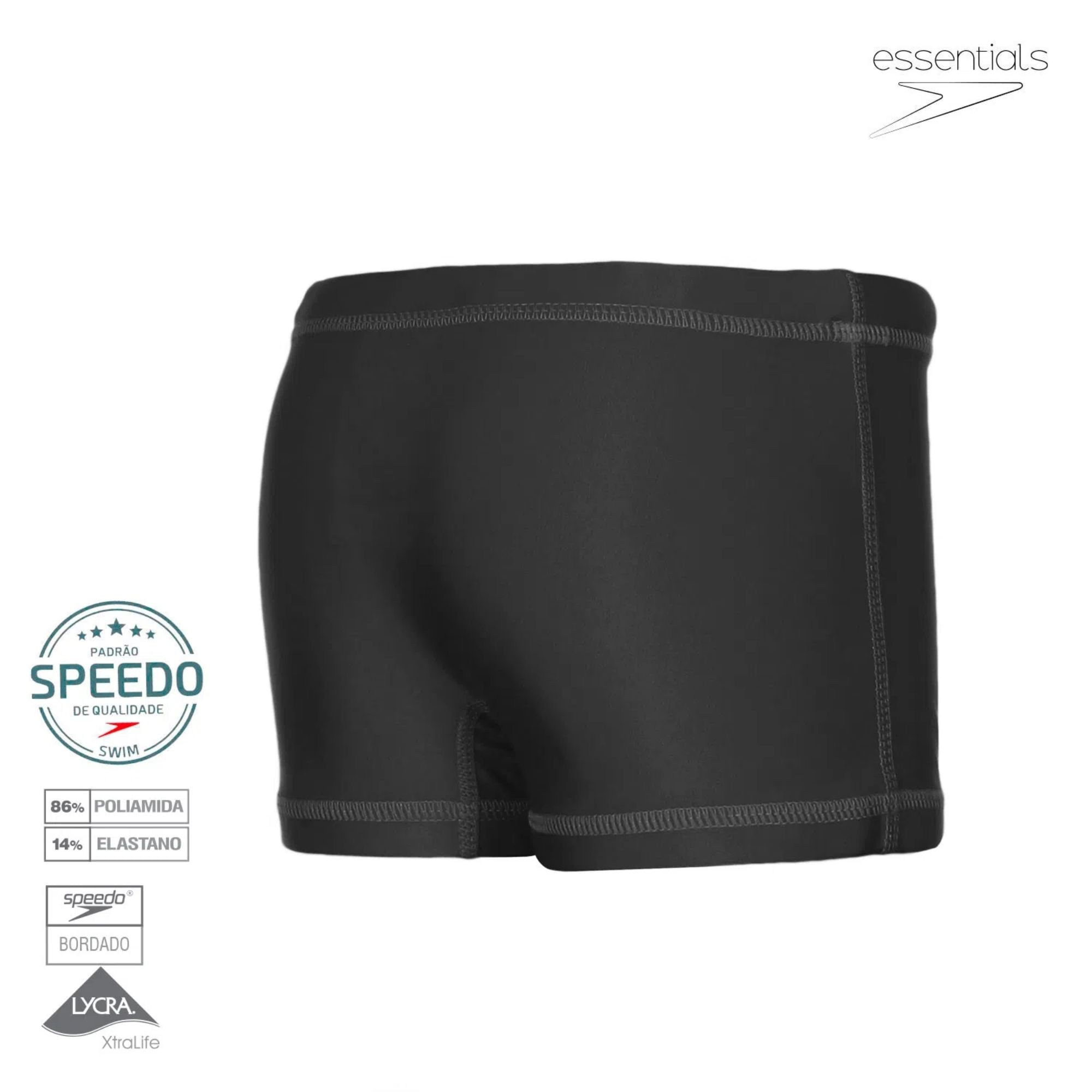 Sunga Boxer Speedo Hydroshort Solid Juv Infantil - Preta - Bayard Esportes
